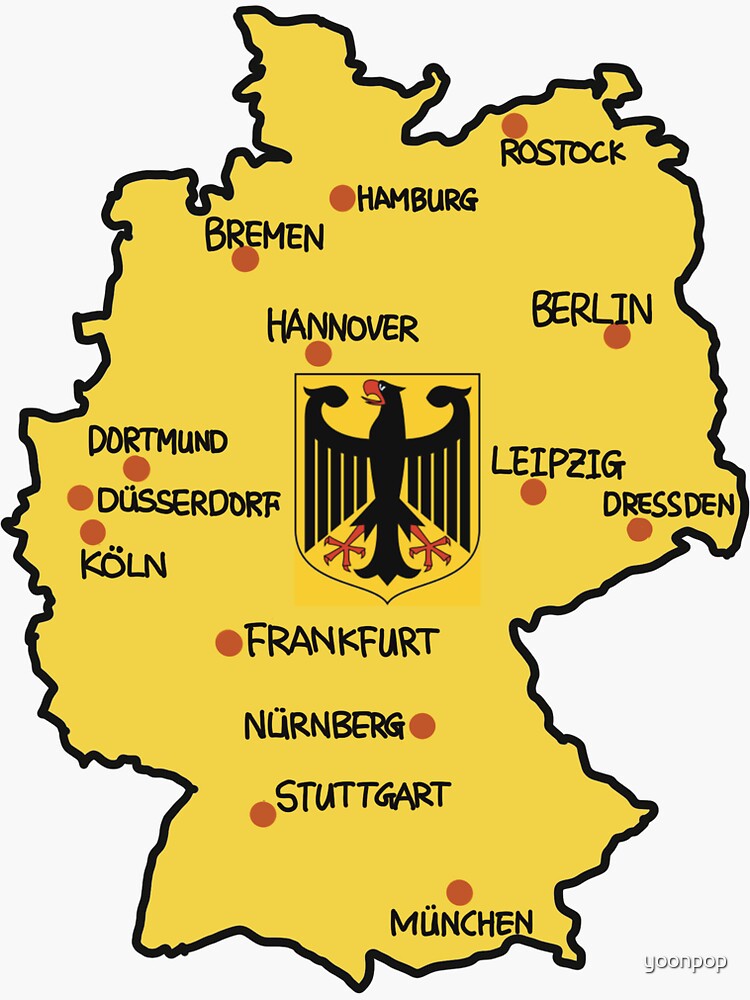 "germany map" Sticker for Sale by yoonpop | Redbubble