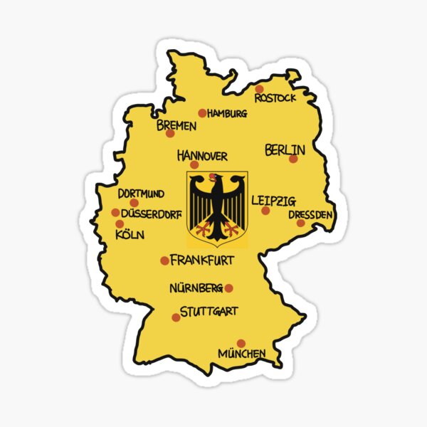 "germany map" Sticker for Sale by yoonpop | Redbubble