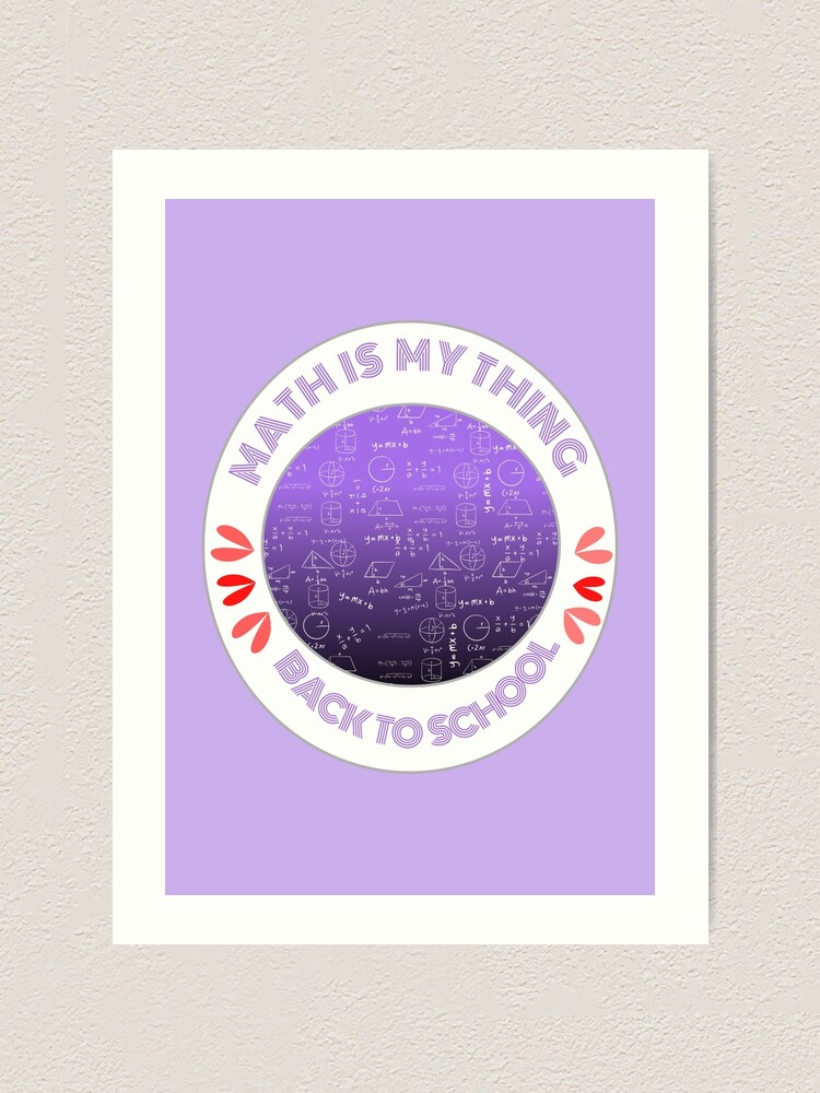 "Cute Math Doodles Design Drawn with White Ink on the Lilac Black ...