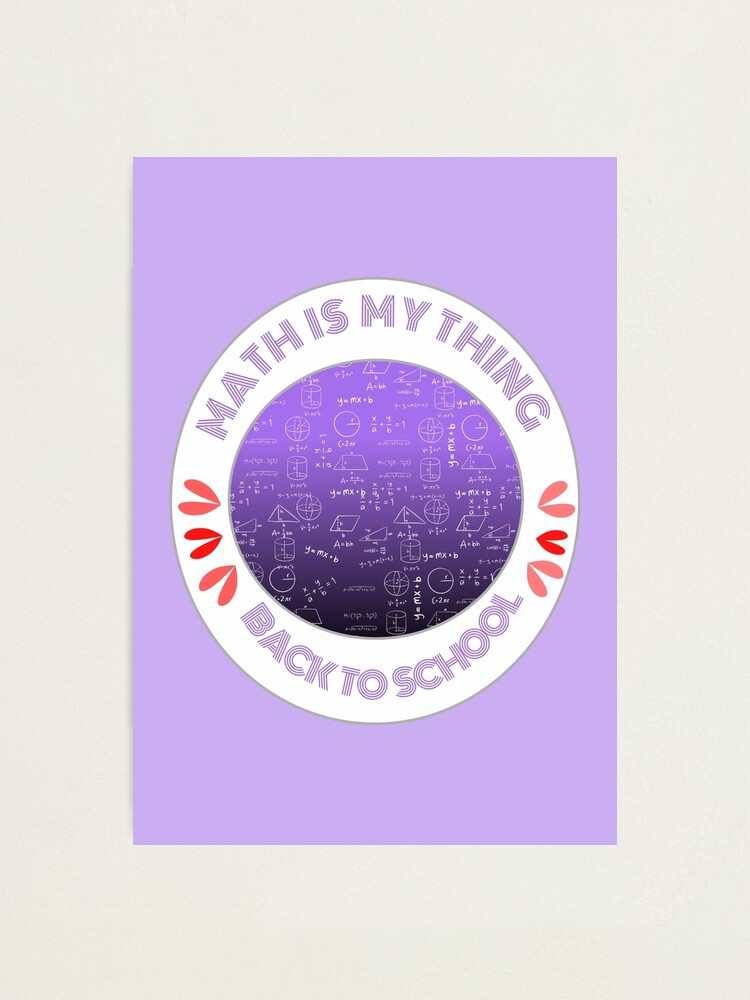 "Cute Math Doodles Design Drawn with White Ink on the Lilac Black ...