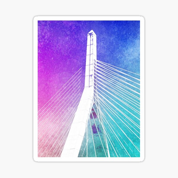 "Zakim Bridge, Boston (Watercolor)" Sticker for Sale by goldstreet ...