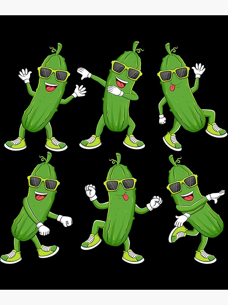 "Dabbing Cucumber Pickle Dancing Wearing Sunglasses Dab Dance" Poster ...