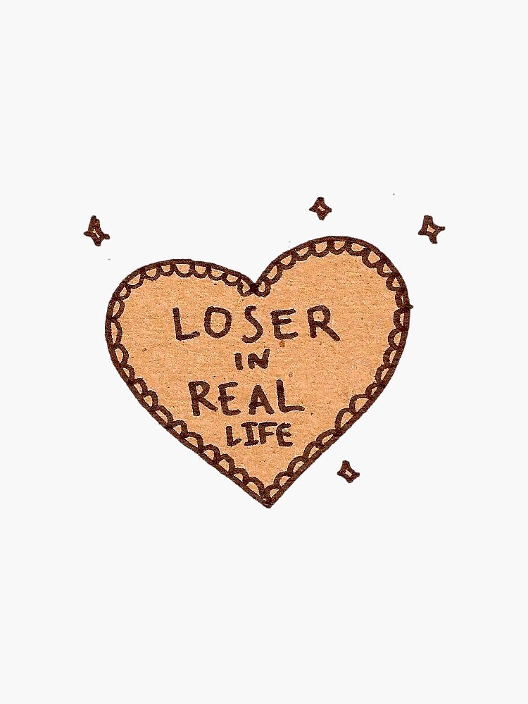 "Loser in Real Life" Sticker for Sale by Katbot | Redbubble