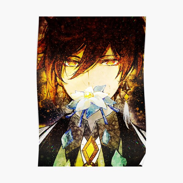 "Zhongli Genshin Impact Fanart" Poster for Sale by Spacefoxart | Redbubble