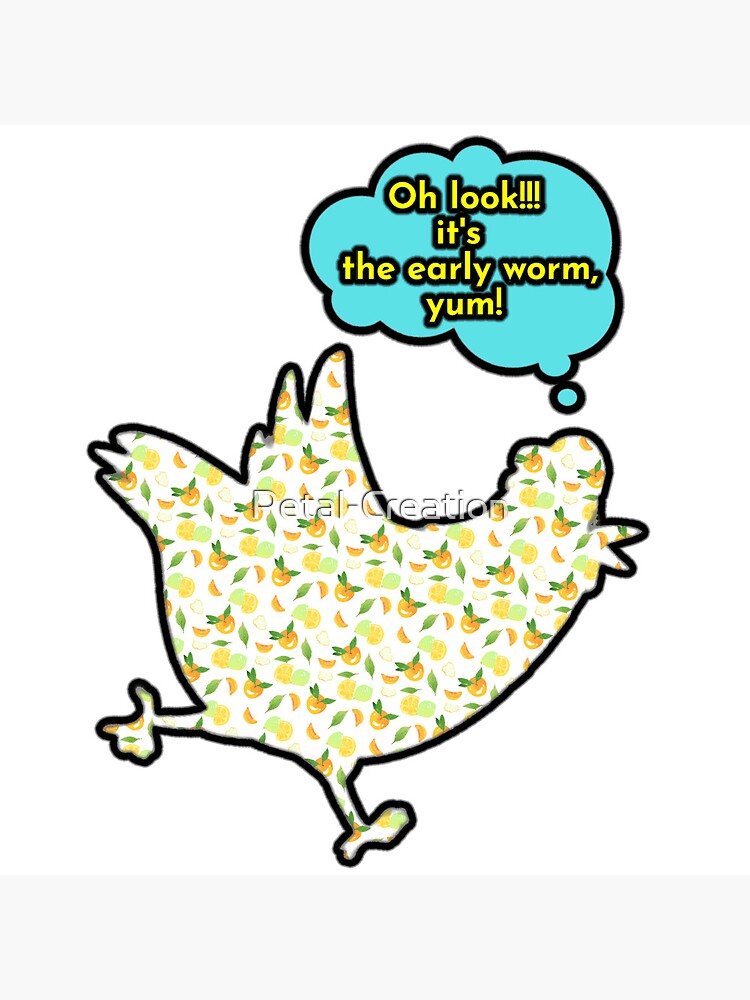 "Oh look!!!Look its the early worm,Running chicken meme " Canvas Print ...