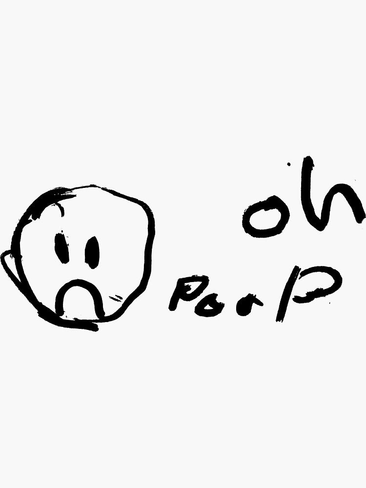 "oh poop sad face" Sticker for Sale by MacSquiddles | Redbubble