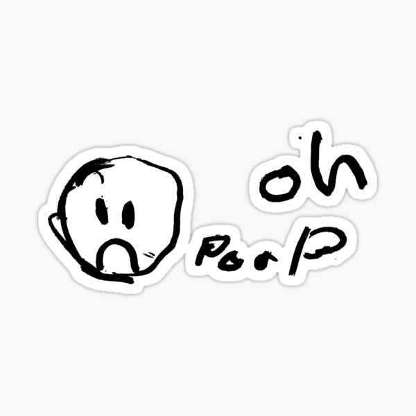 "oh poop sad face" Sticker for Sale by MacSquiddles | Redbubble