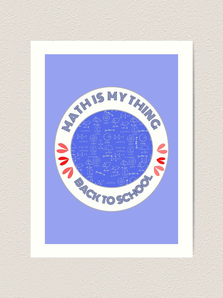 "Cute Math Doodles Design Drawn with White Ink on the Blue Background ...