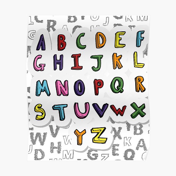 "Pre K Kindergarten Alphabet " Poster for Sale by MizuuShop | Redbubble