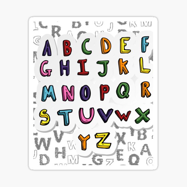 "Pre K Kindergarten Alphabet " Sticker for Sale by MizuuShop | Redbubble