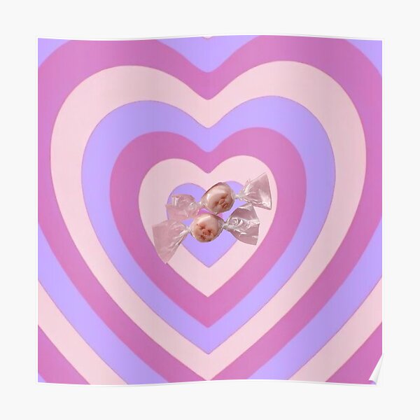 "weirdcore heart candy " Poster for Sale by incrediblell | Redbubble