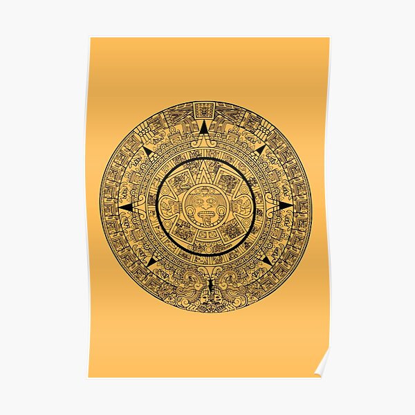 Póster «Piedra del sol azteca. Arte de piedra de calandria de Aztlán ...
