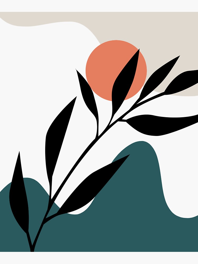 "minimalist nature art" Sticker for Sale by zeeminimal | Redbubble