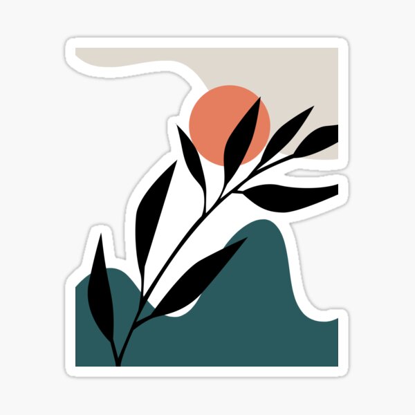 "minimalist nature art" Sticker for Sale by zeeminimal | Redbubble