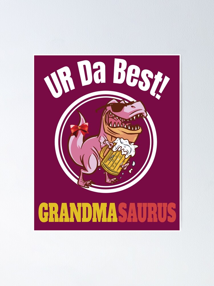 "Grandmasaurus T Rex Dinosaur Grandma Saurus Family Matching" Poster ...