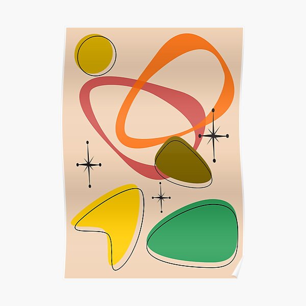 "Mid Century Retro Atomic Design " Poster for Sale by C-Katt | Redbubble