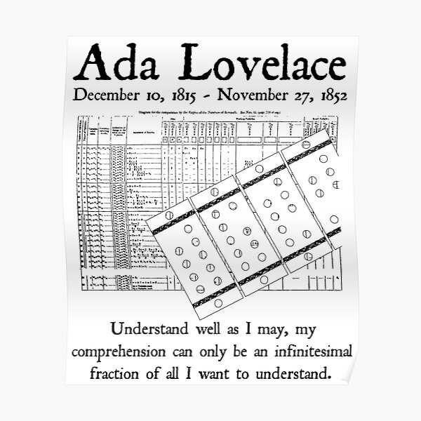 Poster « Ada Lovelace Mathématicien Informatique Mathématiques ...