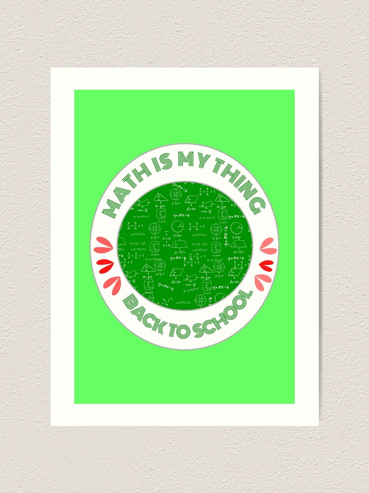"Cute Math Doodles Design Drawn with White Ink on the Green Background ...
