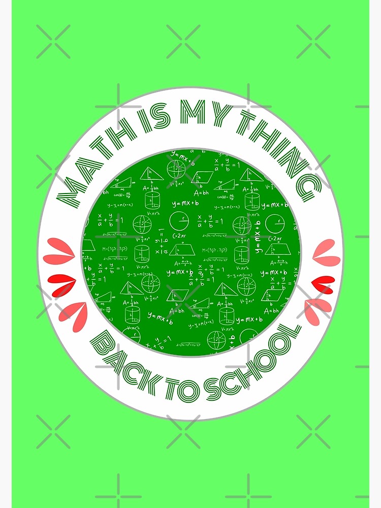 "Cute Math Doodles Design Drawn with White Ink on the Green Background ...