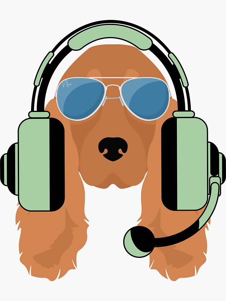 "Cocker Spaniel Pilot Dog" Sticker for Sale by flight-apparel | Redbubble
