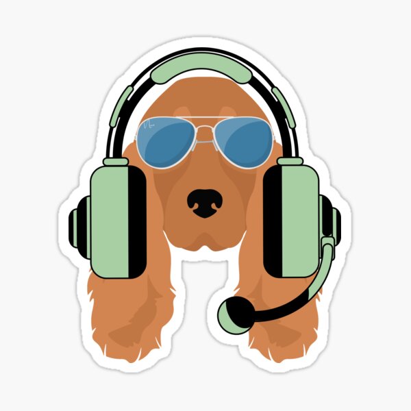"Cocker Spaniel Pilot Dog" Sticker for Sale by flight-apparel | Redbubble