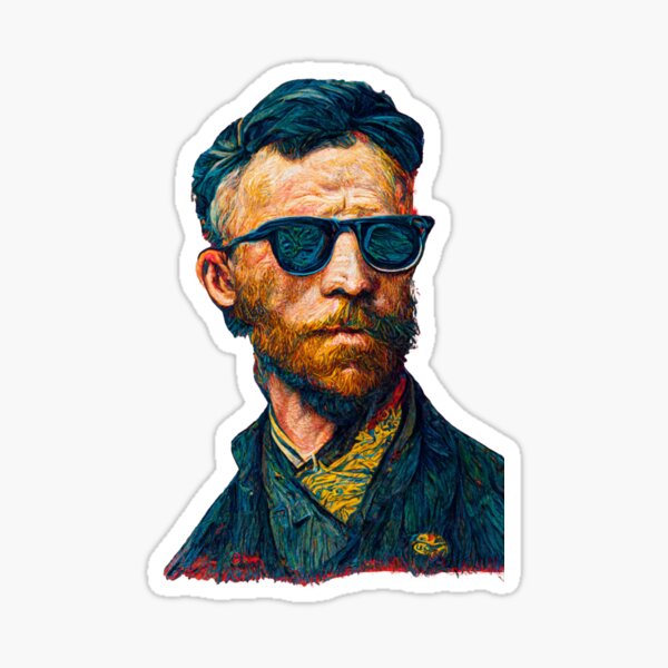 "Hispter inspired by Van Gogh Self Portrait " Sticker for Sale by ...