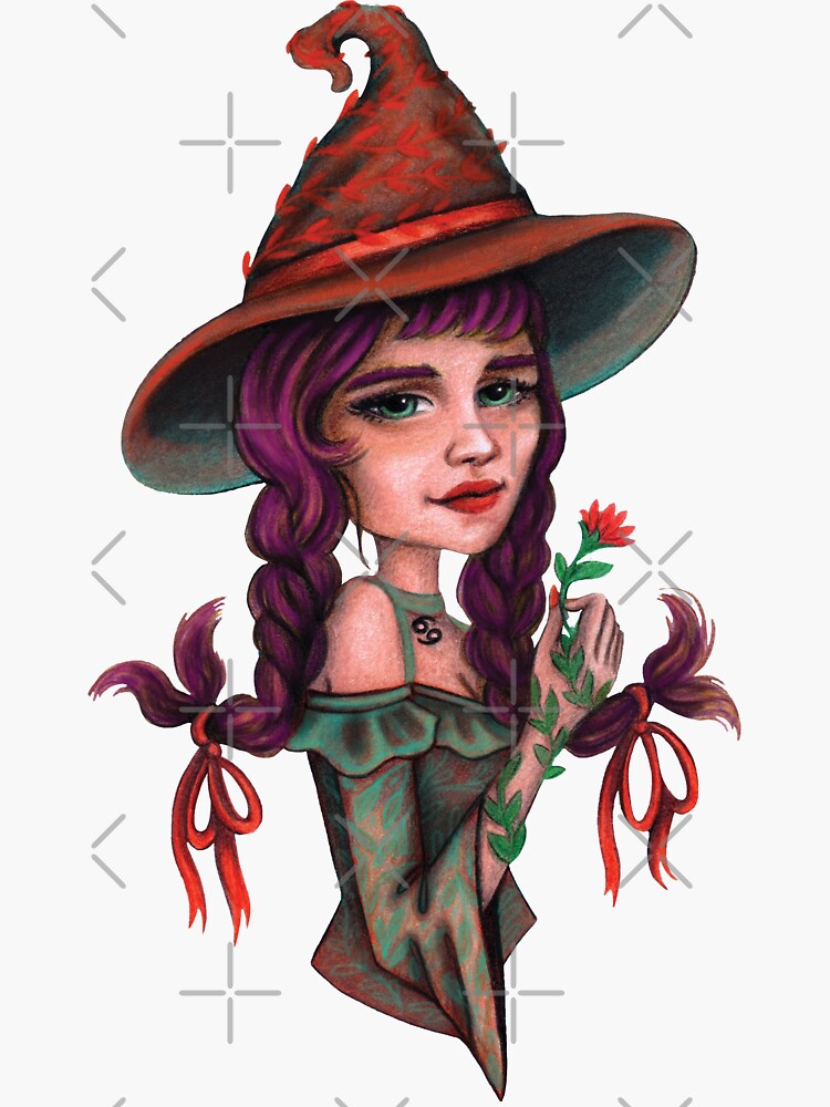 "Cancer Witch 6" Sticker for Sale by RalucaIov | Redbubble