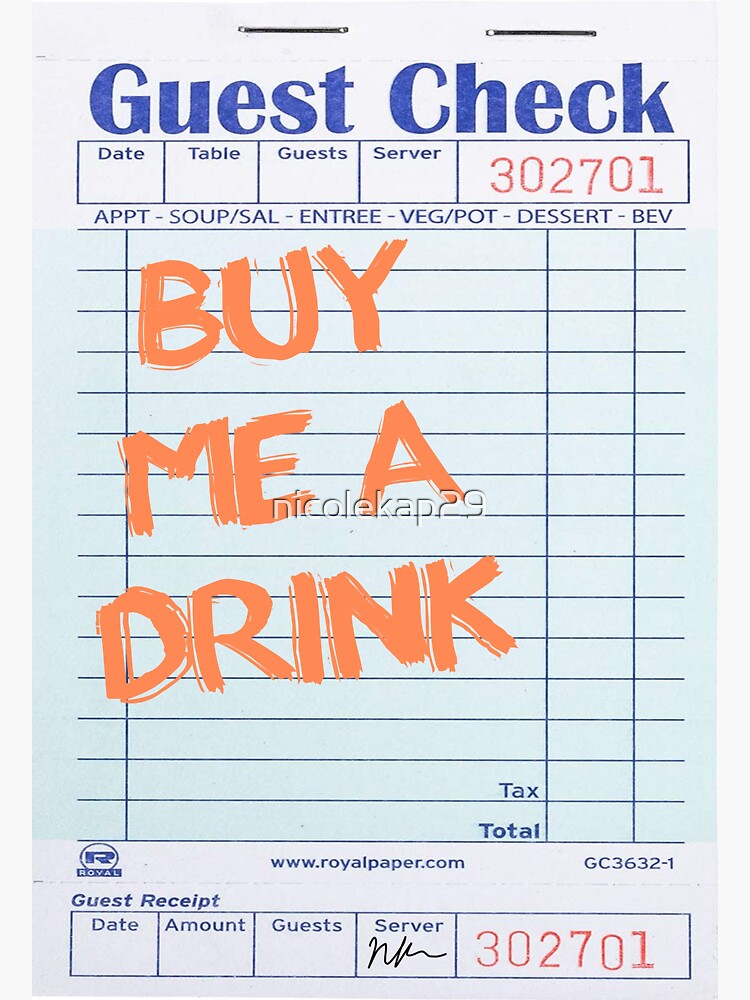 "plz $ - GUEST CHECK @NIKKISBLING_" Sticker for Sale by nicolekap29 ...