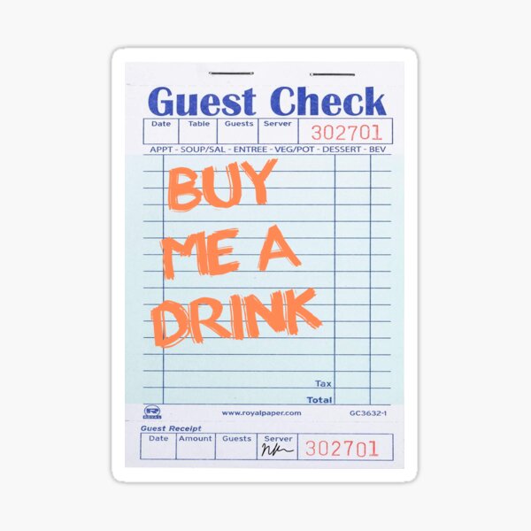 "plz $ - GUEST CHECK @NIKKISBLING_" Sticker for Sale by nicolekap29 ...