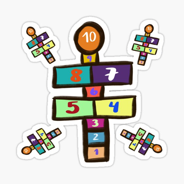 "Hopscotch. Hopscotch t-shirts for children and adults" Sticker for ...