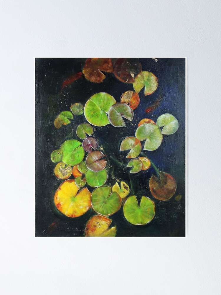 Poster « Nénuphar romantique nénuphar peinture à l'huile beaux-arts ...