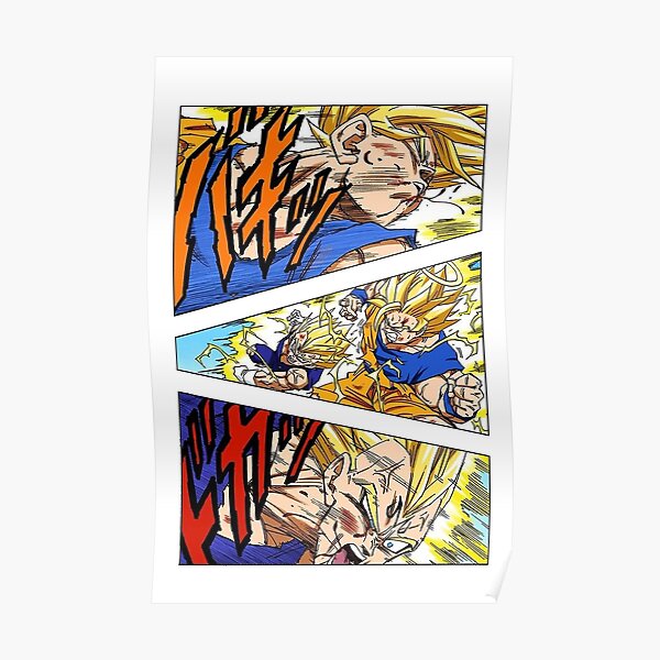 "SSJ2 Goku vs Majin Vegeta Manga Page" Poster for Sale by UrameshiMIDK | Redbubble