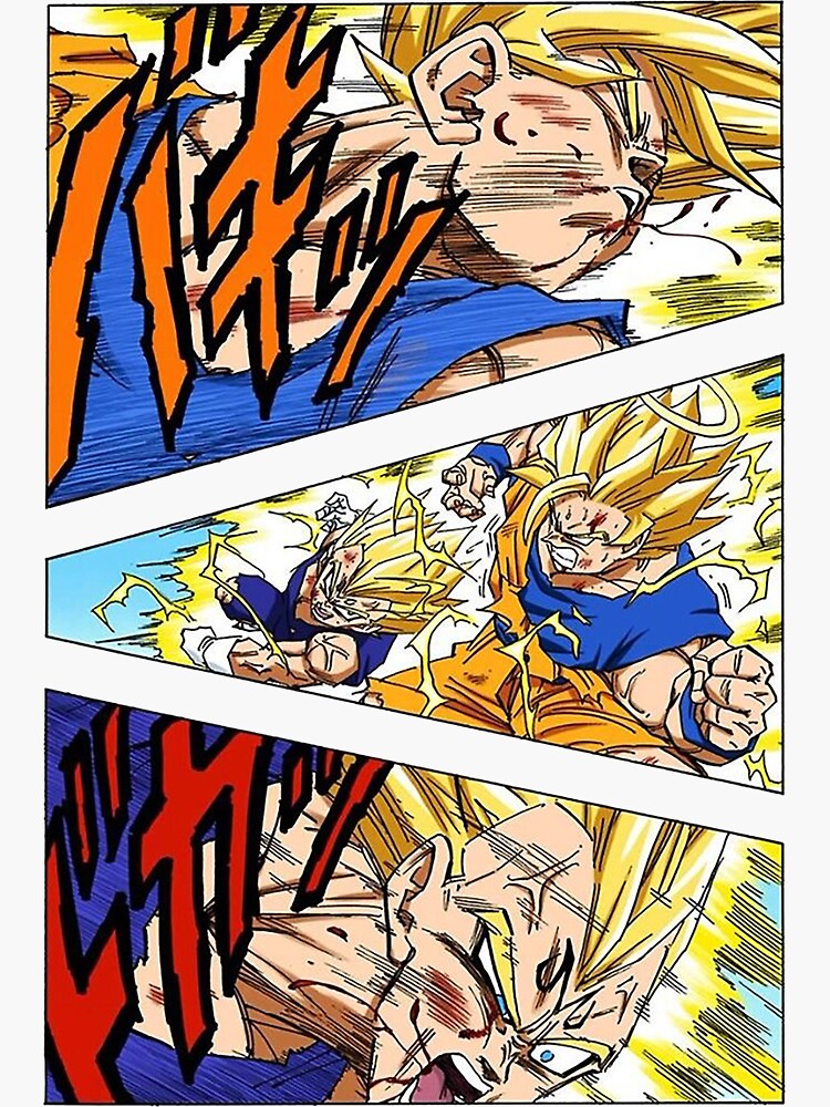 "SSJ2 Goku vs Majin Vegeta Manga Page" Sticker for Sale by UrameshiMIDK ...