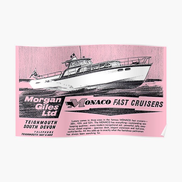 "MONACO FAST CRUISERS - BOAT" Poster for Sale by ThrowbackAds | Redbubble