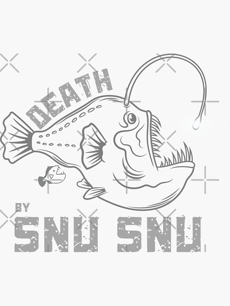 "Anglerfish Death by Snu Snu" Sticker for Sale by FlakeyBiscuit3 ...