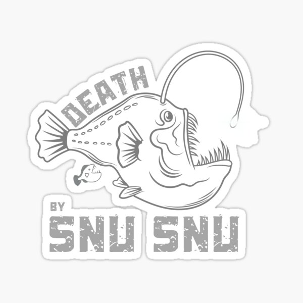 "Anglerfish Death by Snu Snu" Sticker for Sale by FlakeyBiscuit3 ...