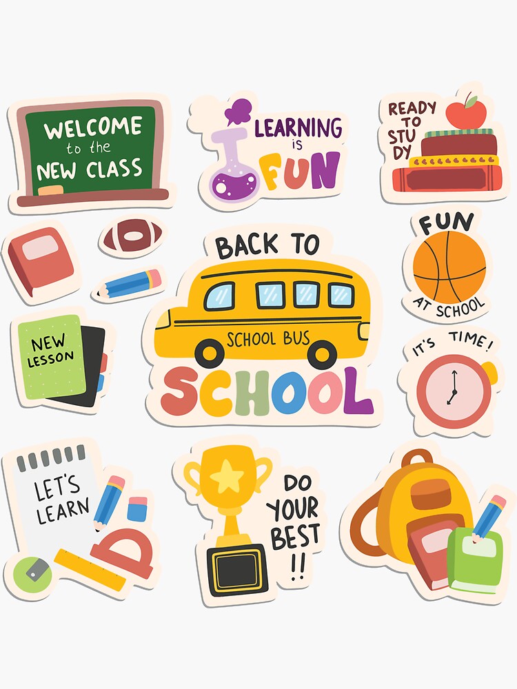 "Hand Drawn Back To School Kids" Sticker for Sale by ELBStore | Redbubble