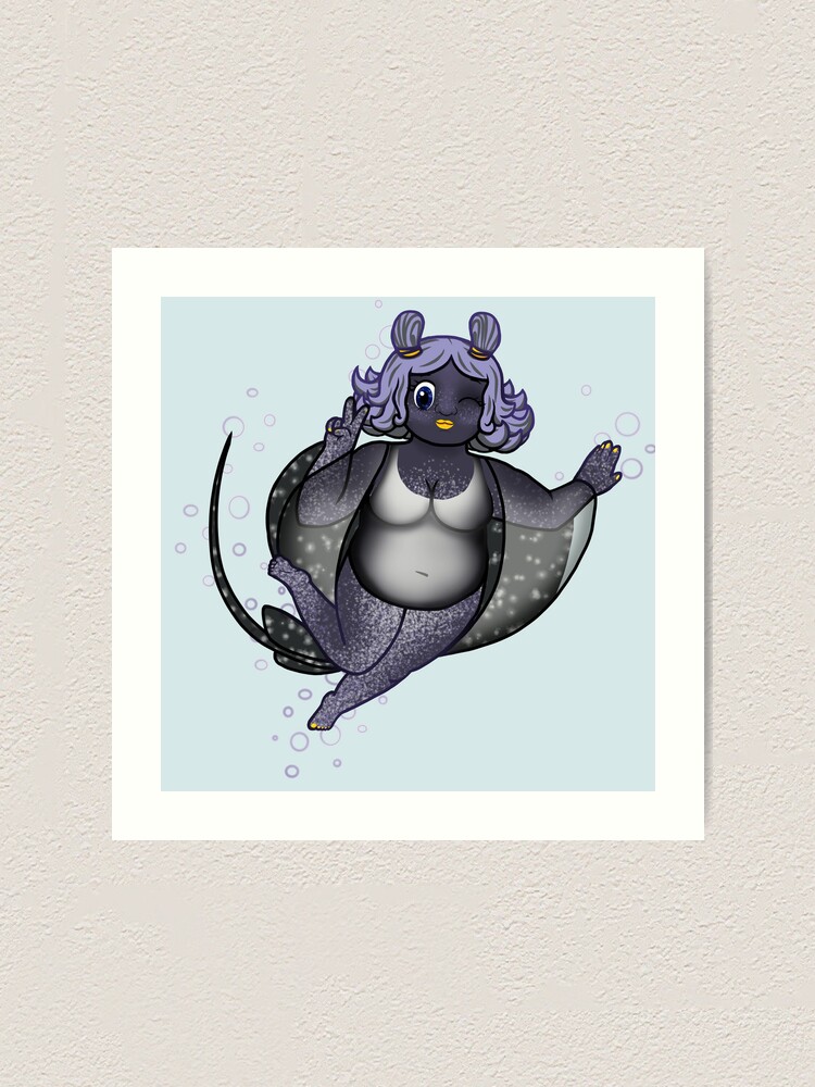 "Cute Manta Ray Girl (front)" Art Print for Sale by C4ptainRavioli ...
