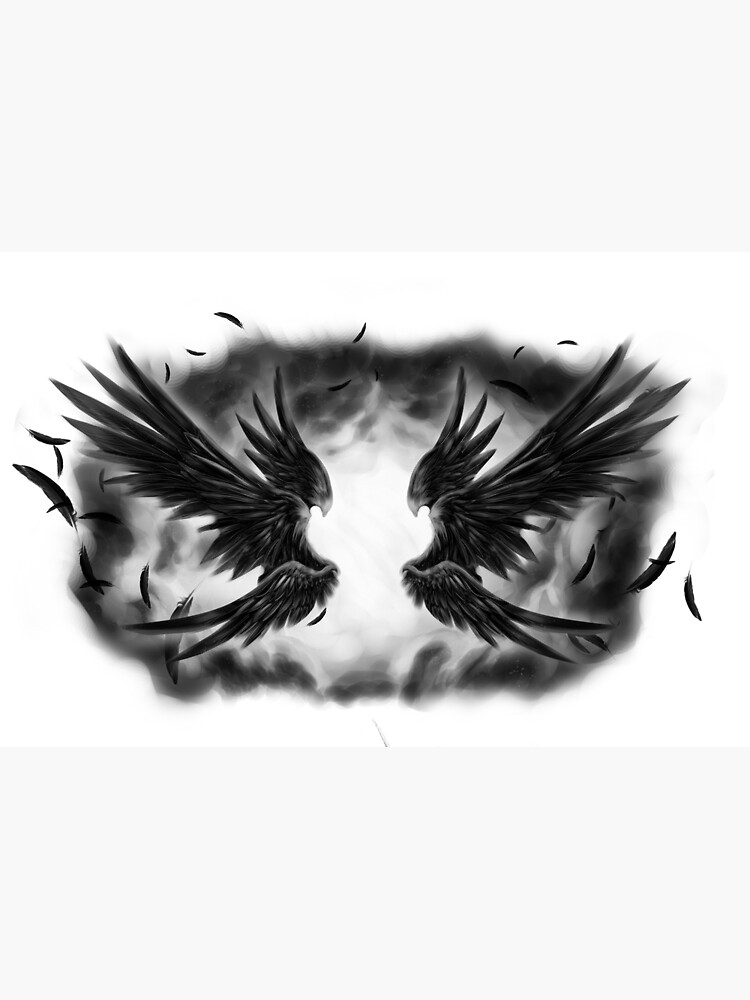 "Lucifer's Law - Blackened Seraphim Wings" Poster for Sale by MWMcLeod ...