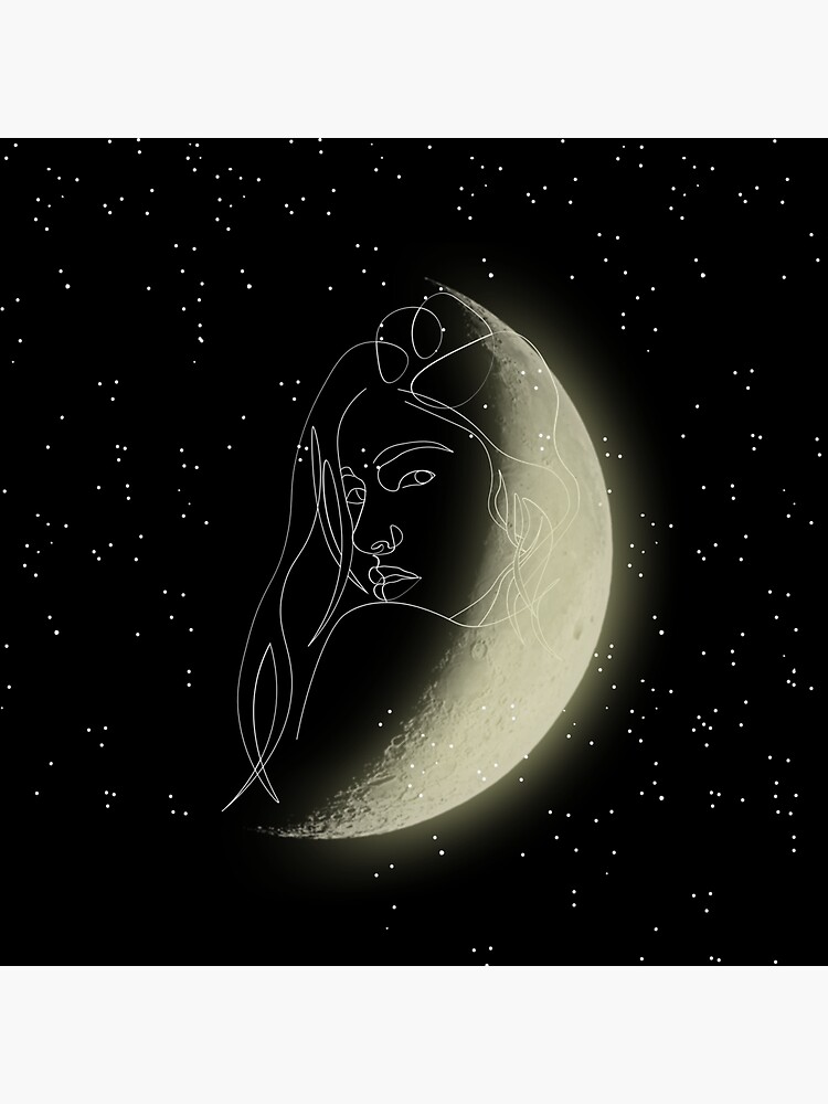 "Women&moon" Sticker for Sale by MedCreativity | Redbubble