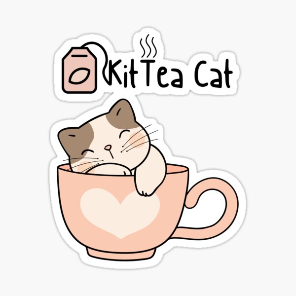 "KitTea Cat / Cats Love Tea / Tea and Kitty Cats / PoCats Retro Look ...