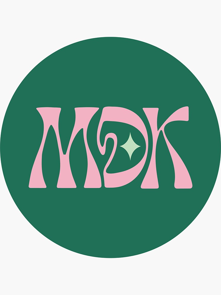 "MDK logo" Sticker for Sale by miadwyerkim | Redbubble