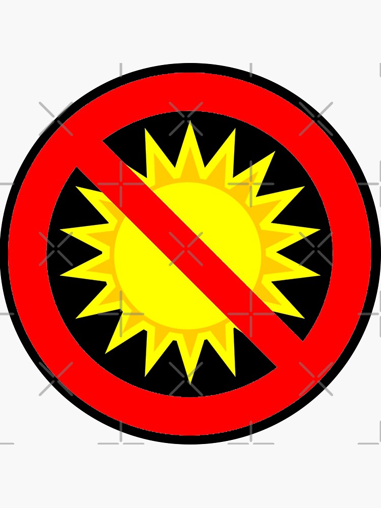 "No Sun Vampire Symbol" Sticker for Sale by EllyMellow | Redbubble
