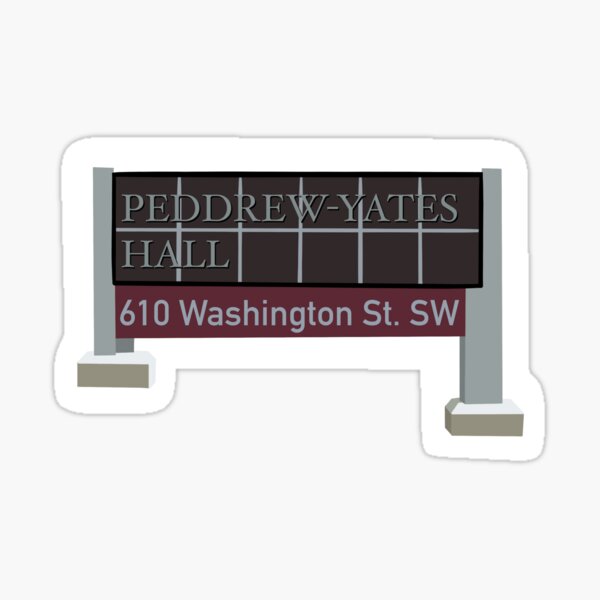 "Peddrew-Yates Hall Dorm Sign" Sticker for Sale by jessicohen15 | Redbubble