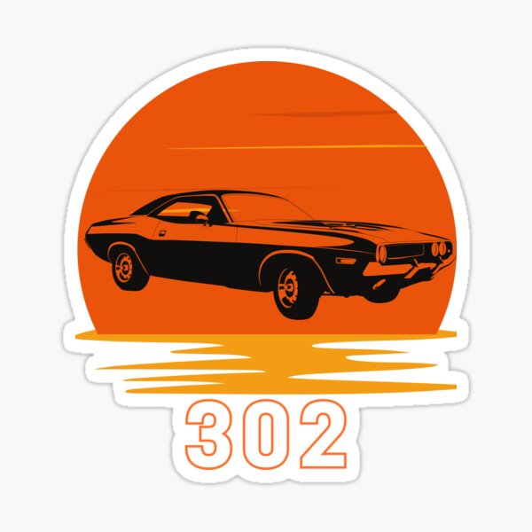 "Boss 302 v8 classic american track car" Sticker for Sale by ZoesAttic ...
