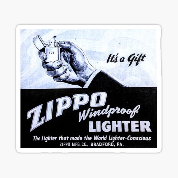 "Vintage 1946 ZIPPO LIGHTER Ad AQUA" Sticker for Sale by DETBAYS ...