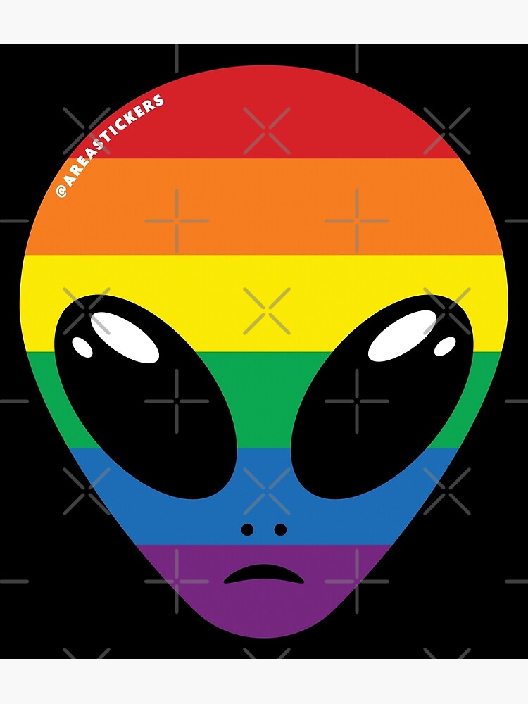 "Alien head - LGBT FLAG skin" Poster for Sale by AreaStickers | Redbubble
