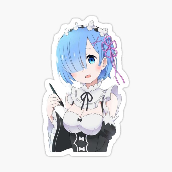 "Rem Re:Zero Anime Girl Smiling" Sticker for Sale by kosmicwaffle ...