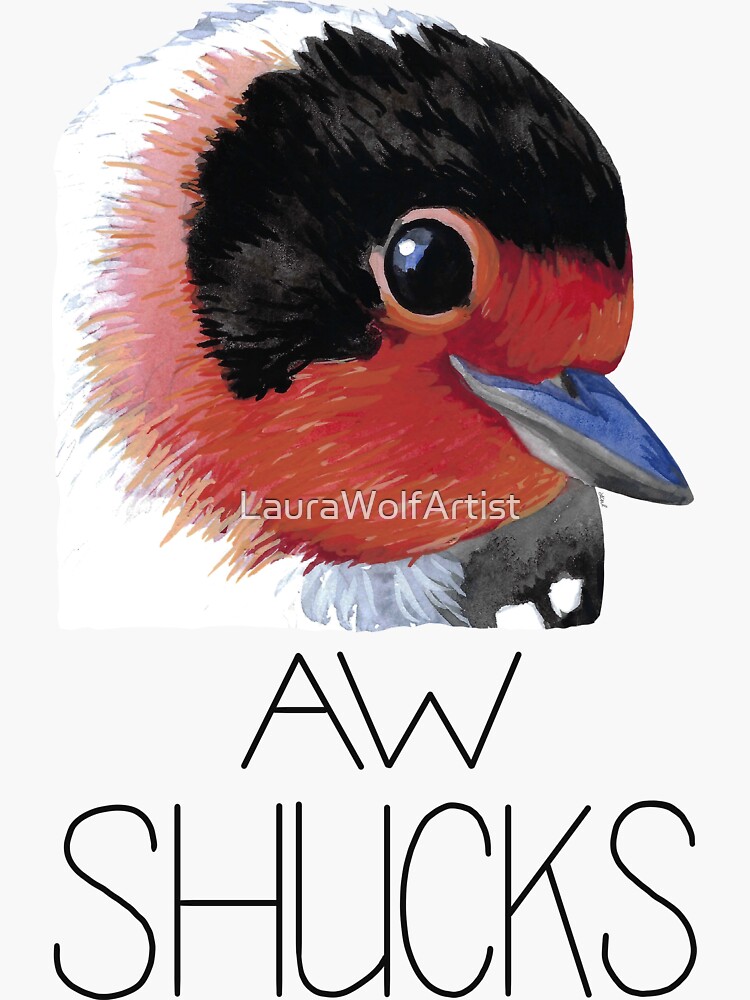 "Aw Shucks (Red-faced Warbler)" Sticker for Sale by LauraWolfArtist ...