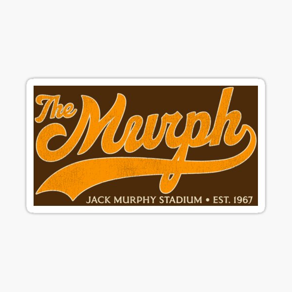 "THE MURPH Defunct Jack Murphy Stadium Tribute Font" Sticker for Sale ...